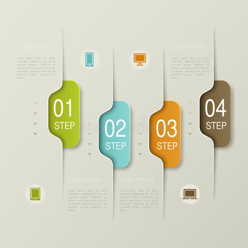 Step by Step Business Concept Stock Vector - Illustration of label ...