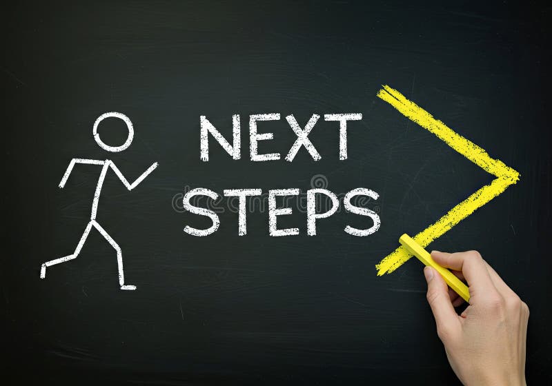 Step by Step Next Direction Chalk Concept Stock Illustration ...