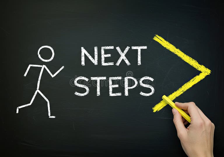 Step by Step Next Direction Chalk Concept Stock Illustration ...