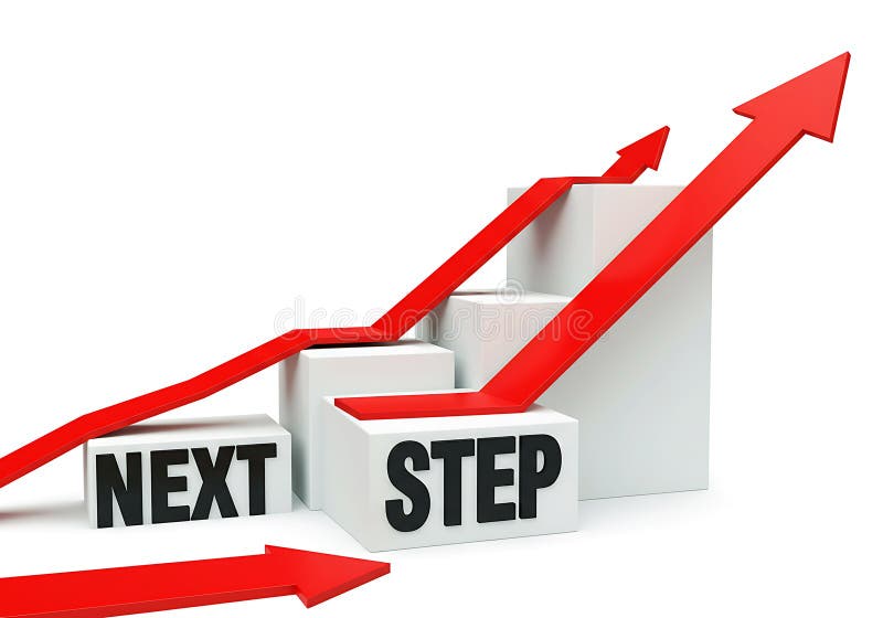 Staircase Design Showing Progress with Bold Next Step Stock ...