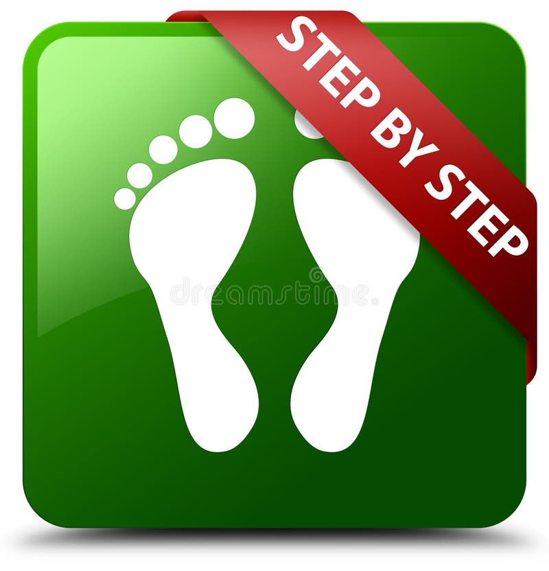 Step by Step Footprint Icon Green Square Button Stock Illustration ...