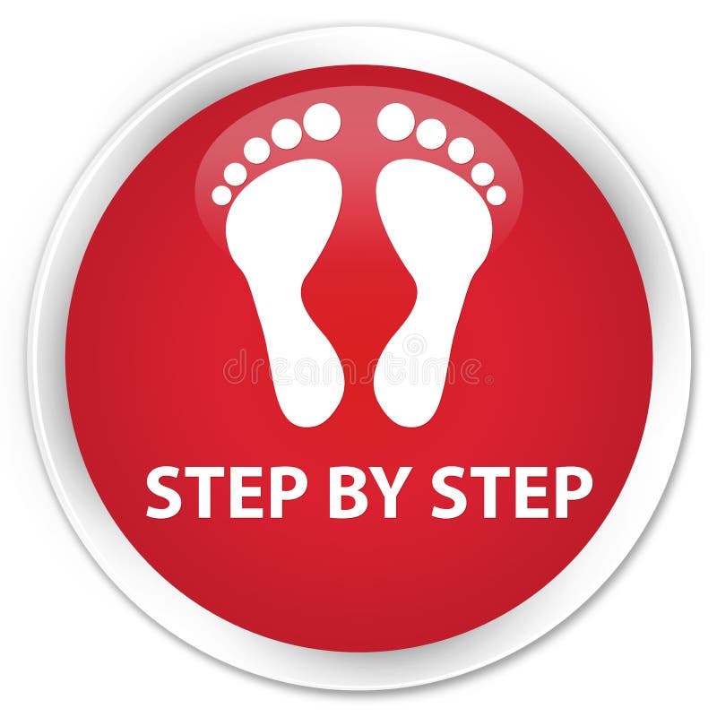 Step by Step (footprint Icon) Premium Red Round Button Stock ...