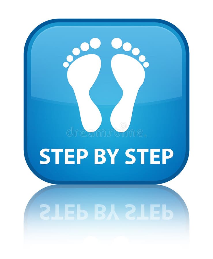 Step by Step (footprint Icon) Special Cyan Blue Square Button Stock ...