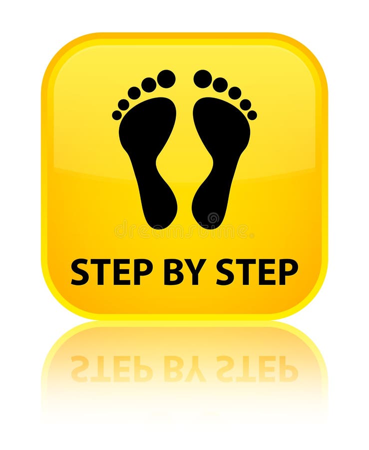 Step by Step (footprint Icon) Special Yellow Square Button Stock ...
