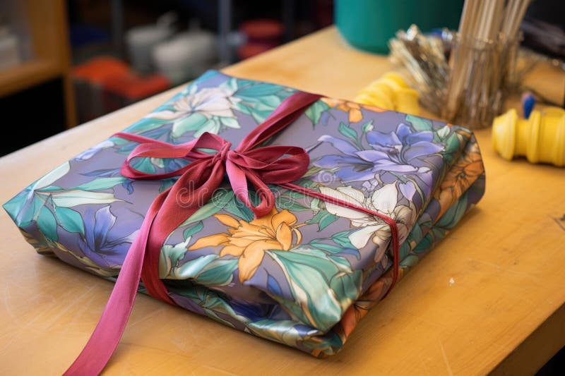 Step-by-step Gift Wrapping Process Stock Illustration - Illustration of ...