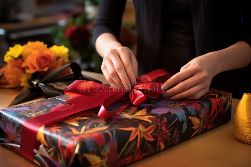 Step-by-step Gift Wrapping Process Stock Illustration - Illustration of ...