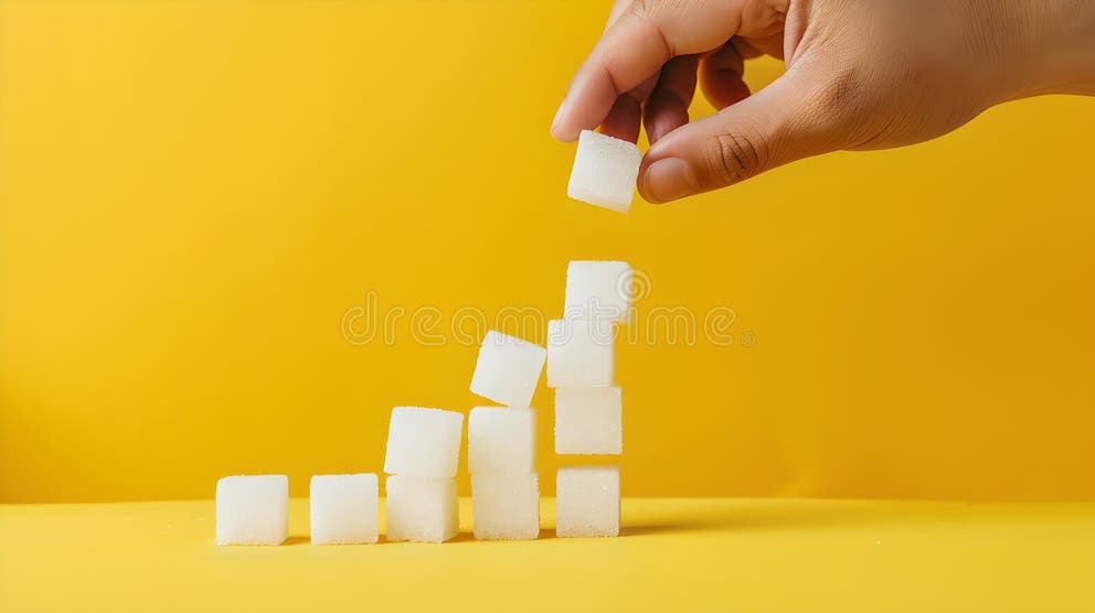 Step by Step Growth Concept with Hand Arranging Sugar Cubes. Simple and ...