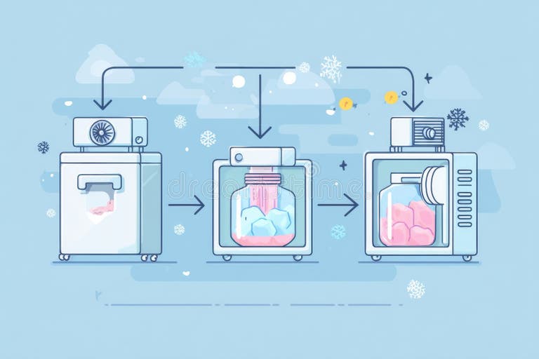 Step-by-step Guide To the Freezing Process Using a Freezer, Ice ...