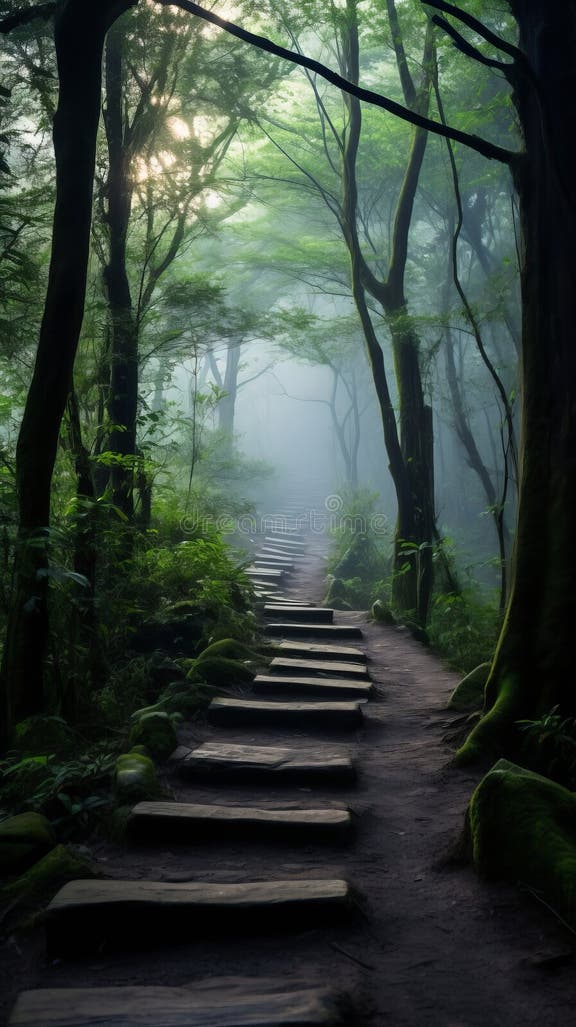 A Step-by-Step Guide To Navigating a Forest Trail Stock Image - Image ...