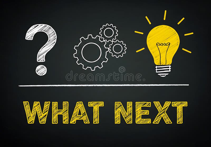 Step by Step Idea on Chalkboard What Next Concept Stock Illustration ...