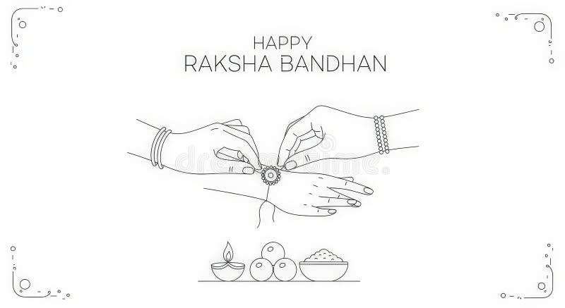 A Step-by-step Illustration of the Raksha Bandhan Ritual Involving ...