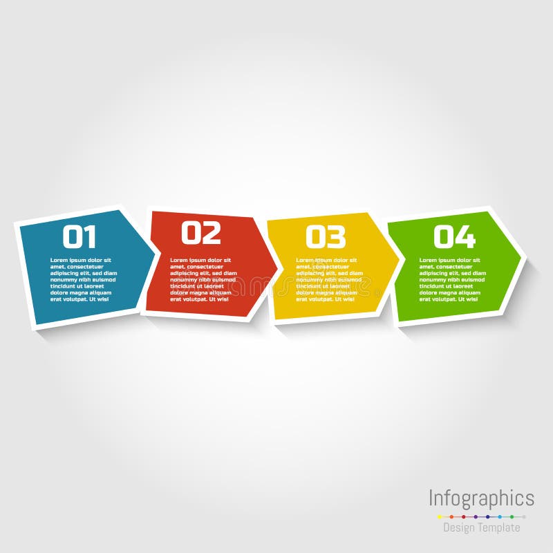 Step by Step Infographic Design with Numbers and Text. Stock Vector ...