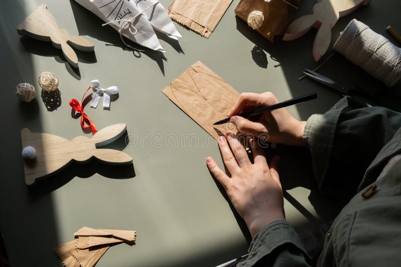 Step by Step Instruction of Making Handmade Easter Gift Bag Rabbit ...