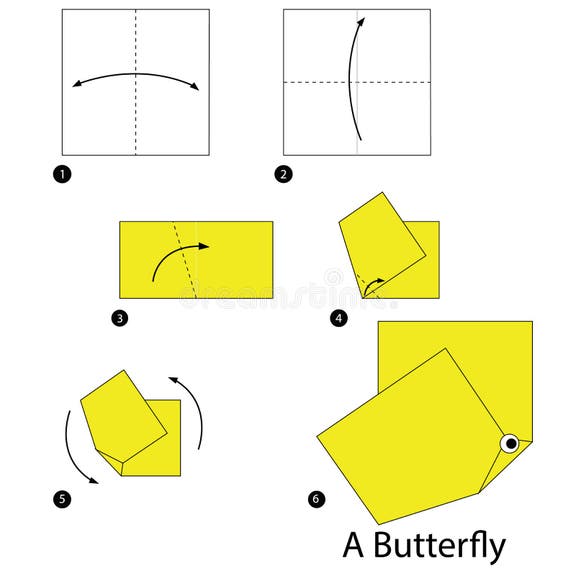Origami Butterfly Instructions Stock Illustrations 18 Origami