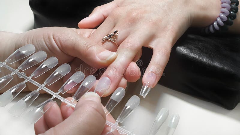 Step-by-step Instructions for Nail Extension on Gel Tips. Manicure ...