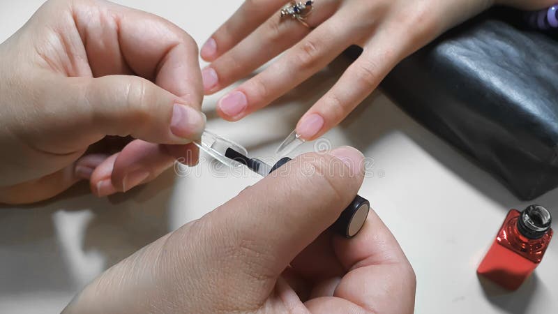 Step-by-step Instructions for Nail Extension on Gel Tips. Manicure ...