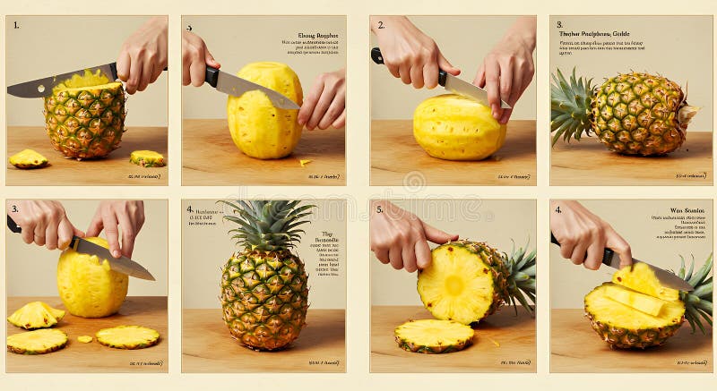 Step-by-Step Pineapple Preparation Guide: Brightly Lit Collage Showing ...