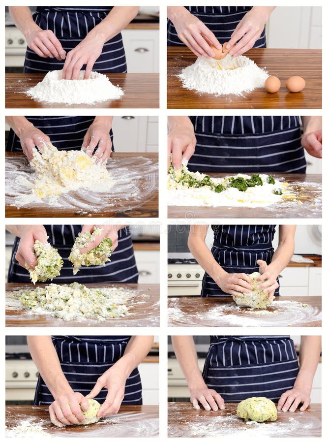 Step by Step Process of Dough Making Stock Image - Image of cook ...