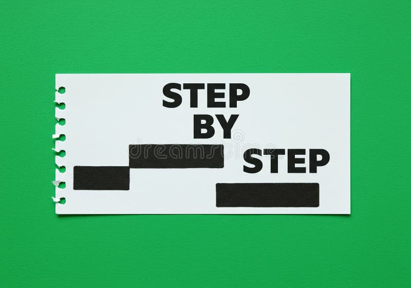 Step by Step Progression with Black Diagonal Bars on Paper Stock ...