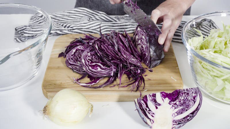 Cutting vegetables stock image. Image of shredding, cabbage - 272359237