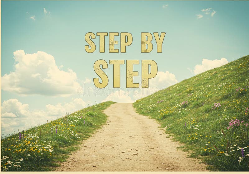 Step by Step Summit Goal Path Perseverance Journey Stock Illustration ...