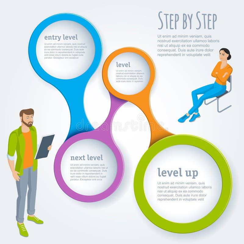 Step by Step Vector Infographics Stock Vector - Illustration of media ...