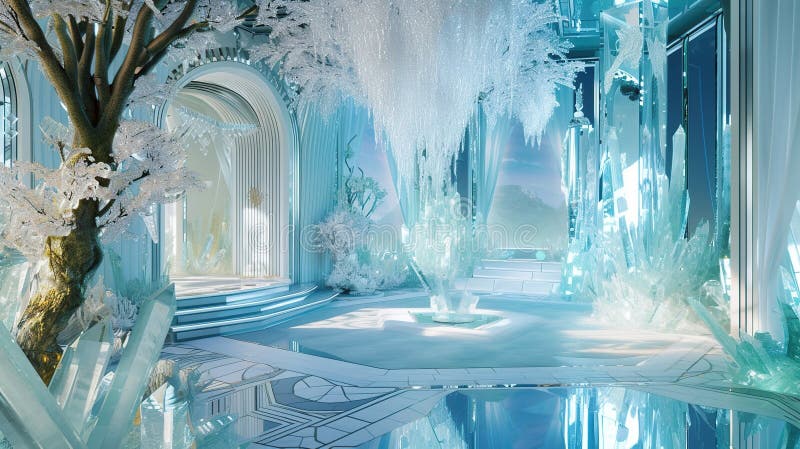 Step into the Surreal Beauty of the Crystal Oasis Mirage. Generative Ai ...