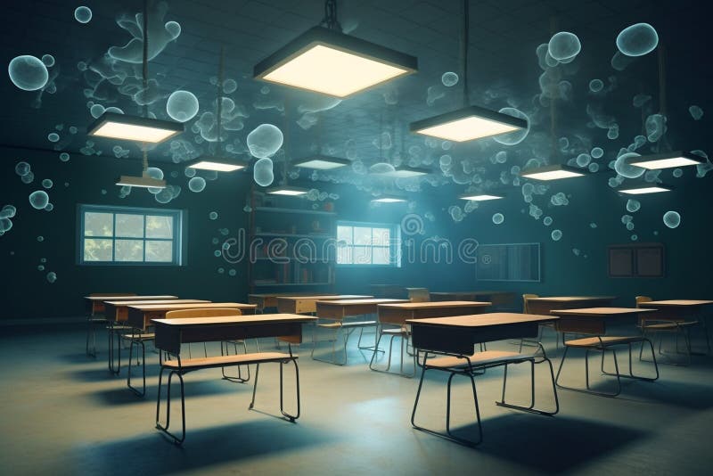 Step into a Surreal Classroom Where Students Stock Illustration ...