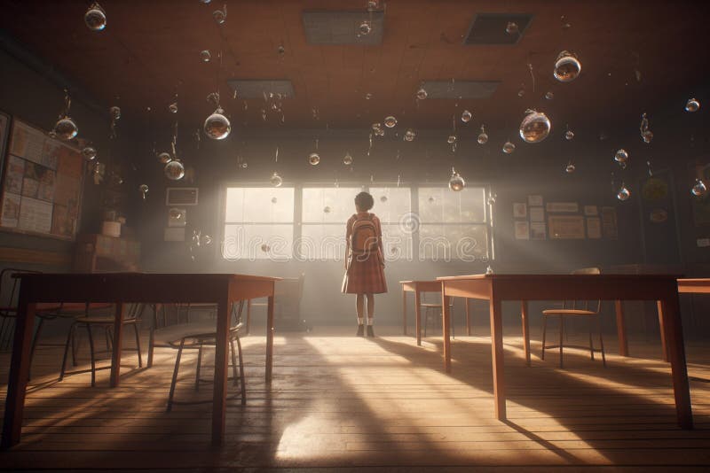 Step into a Surreal Classroom Where Students Stock Illustration ...