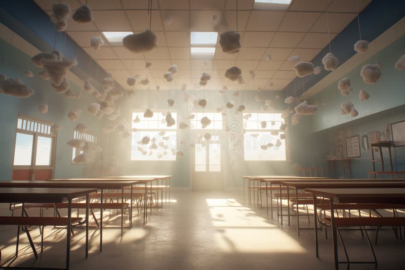Step into a Surreal Classroom Where Students Stock Illustration ...