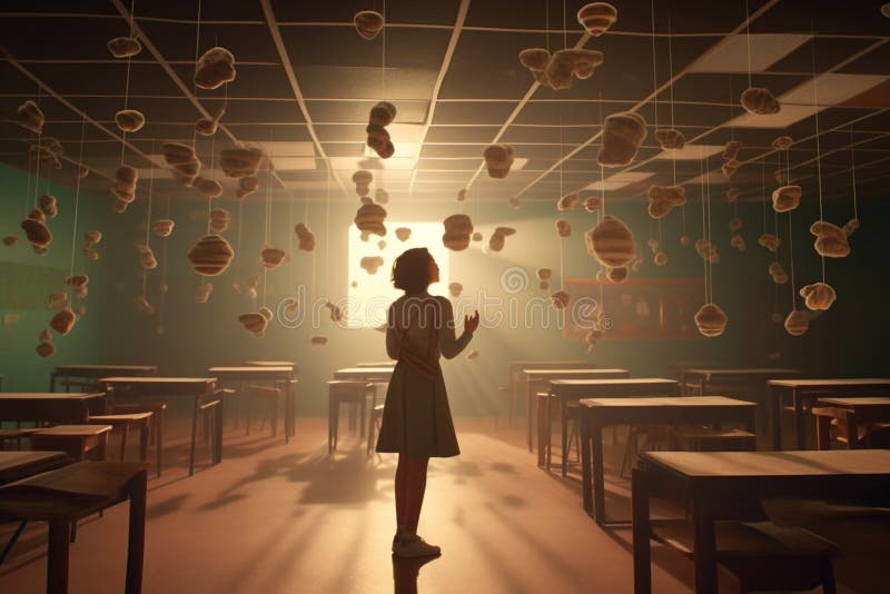 Step into a Surreal Classroom Where Students Stock Illustration ...