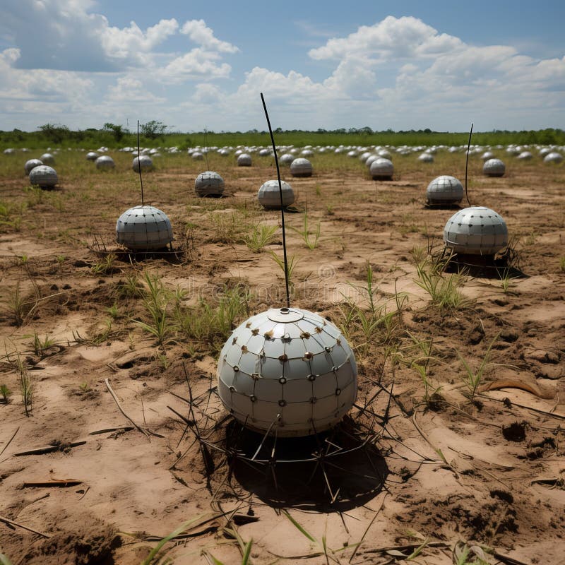 Surreal Spherical Landscape: Thousand Mechanical Spheres Adorn Vast ...