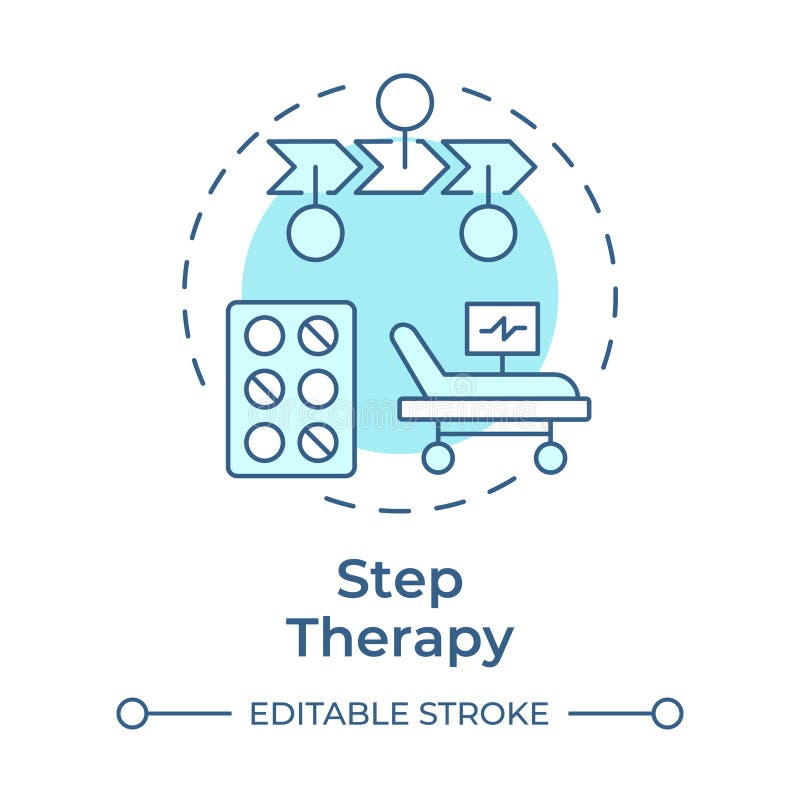 Step Therapy Soft Blue Concept Icon Stock Vector - Illustration of teal ...