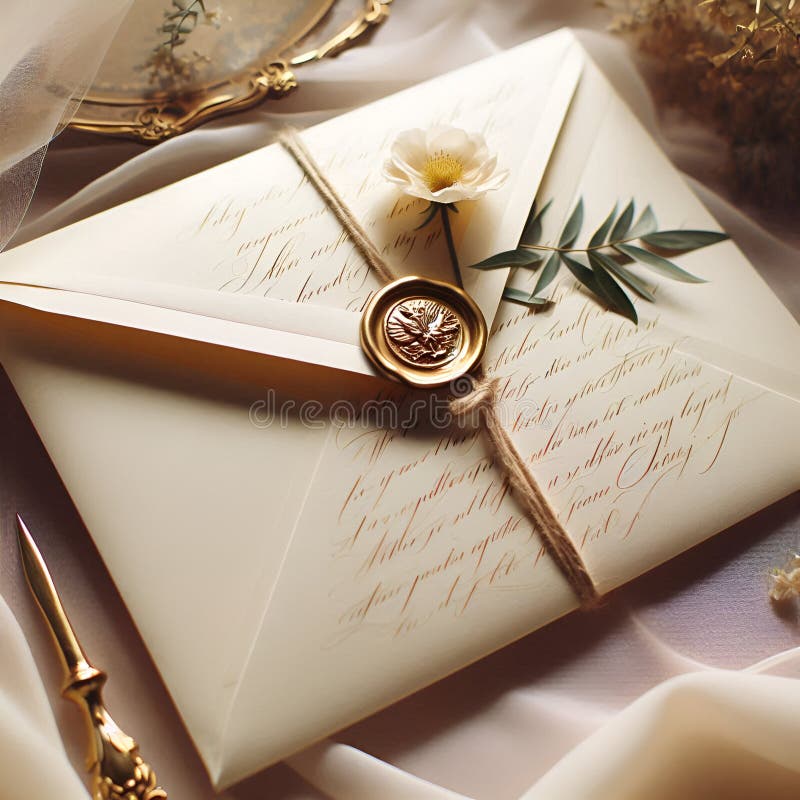 Timeless Elegance: Luxurious Floral Wedding Card Envelopes, Generative ...