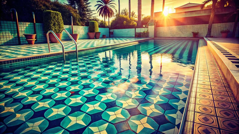 RetroInspired Modern Pool Tile Design Geometric Patterns for a ...