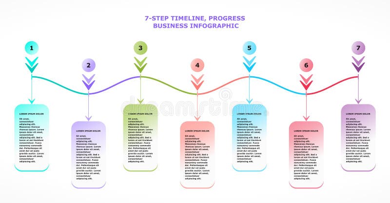 7-Step Timeline, Progress Business Infographic Stock Vector ...