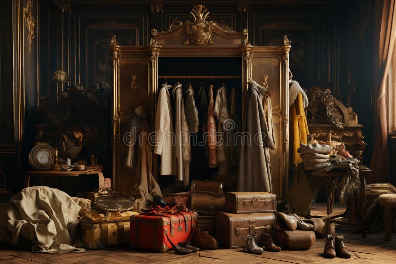 Step into a Timetraveling Wardrobe Where Stock Illustration ...