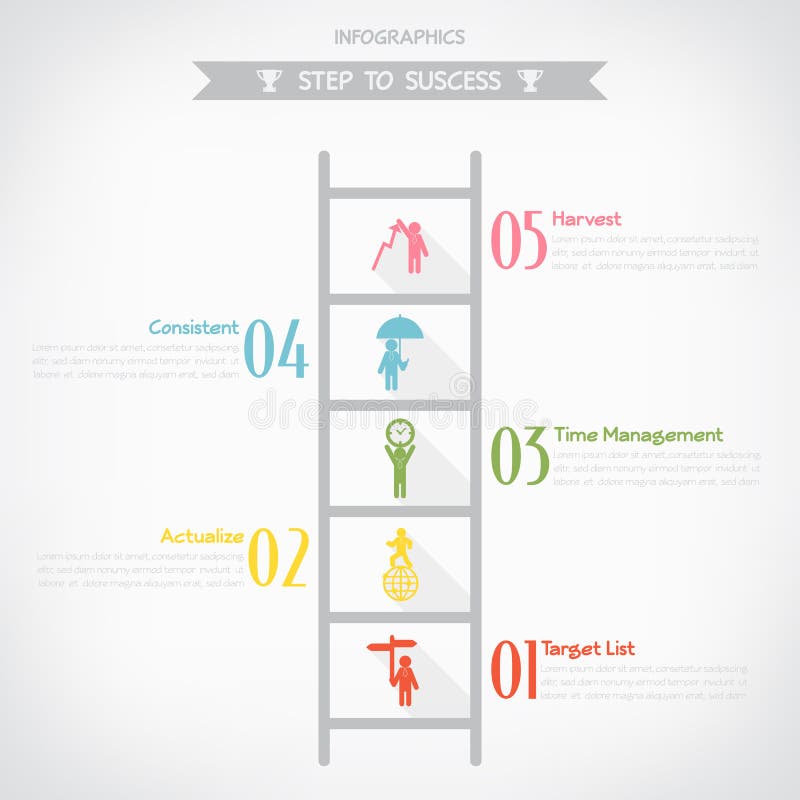 Step To Success Infographics Stock Vector - Illustration of networking ...