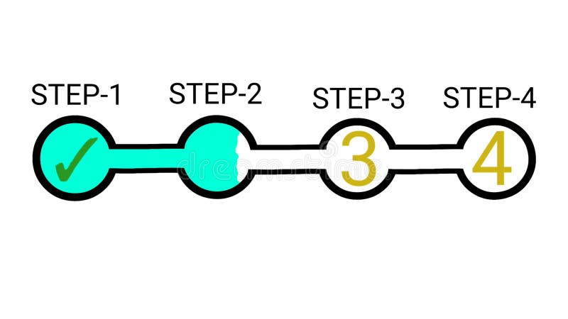 Step 1 To 4 System Process on White Background. Stock Video - Video of ...