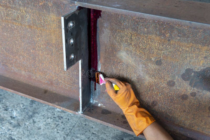 Step To Use Brush Apply Liquid Penetrant into the Welded for Non ...