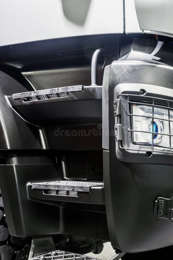 Step of Truck into the Cab of a White Car Stock Image - Image of door ...