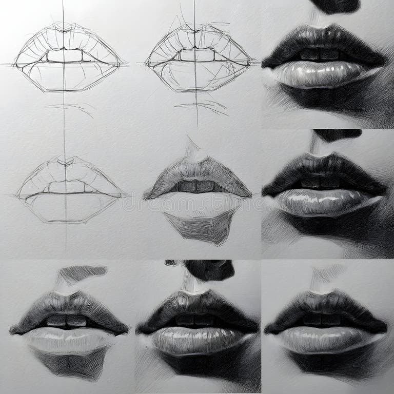 Realistic Human Lips Stock Illustrations – 997 Realistic Human Lips ...
