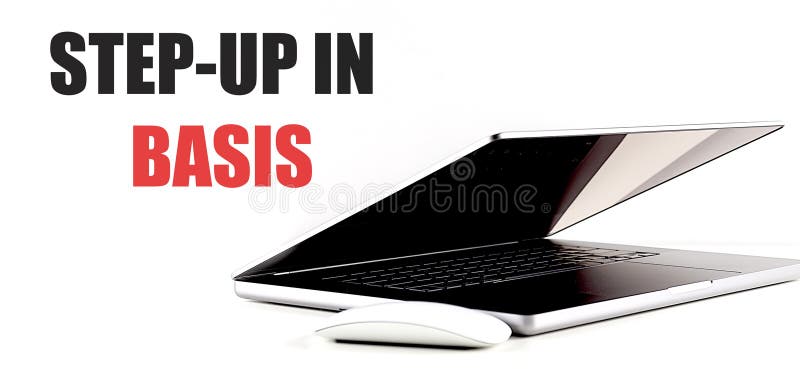 Step-up in Basis Concept with Laptop and Computer Mouse on White ...