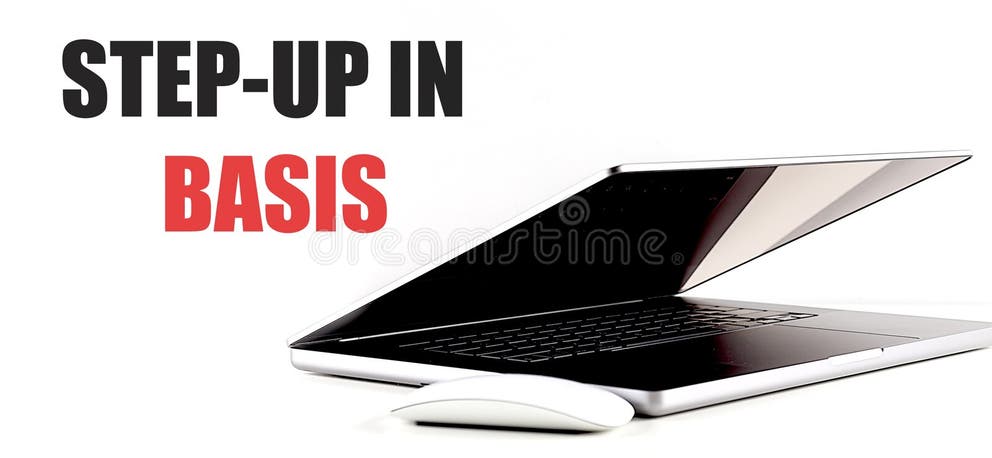 Step-up in Basis Concept with Laptop and Computer Mouse on White ...