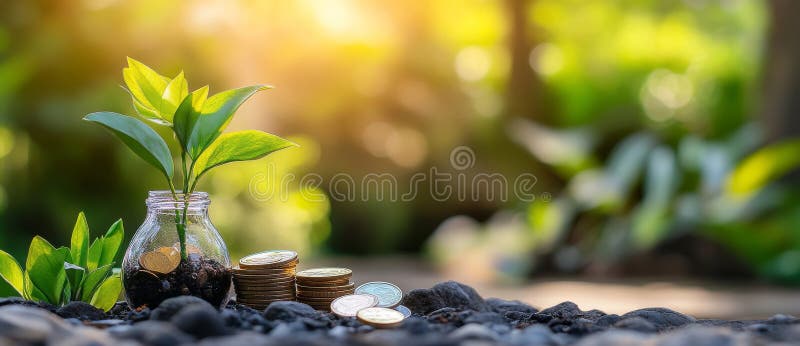 Step Up Growth with Money Saving Concept. Stock Image Stock Photo ...