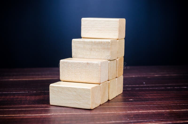 Step up from wooden block stock image. Image of piece - 89761041