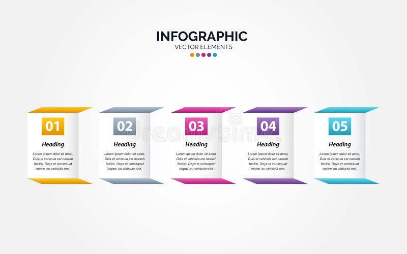 5 Step Useful Banners for Horizontal Infographic Stock Vector ...