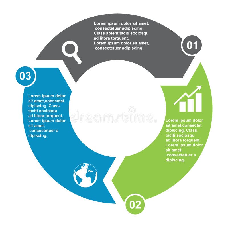 3 Step Vector Element in Three Colors with Labels, Infographic Diagram ...