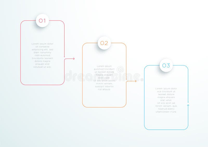 3 Step Vector Flat Thin Line Text Boxes Linked Together Stock Vector ...