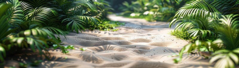 Serene Passage through a Lush Green Nature Corridor, a Tranquil Pathway ...